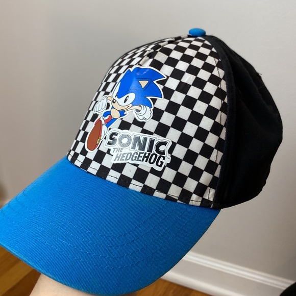 Accessories | Sonic The Hedgehog Blue Black White Checkered Snapback ...